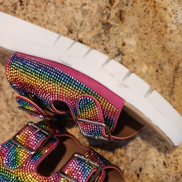 Olivia & Kate | Shoes | Rhinestone Rainbow Buckle Slipin Sandals New ...